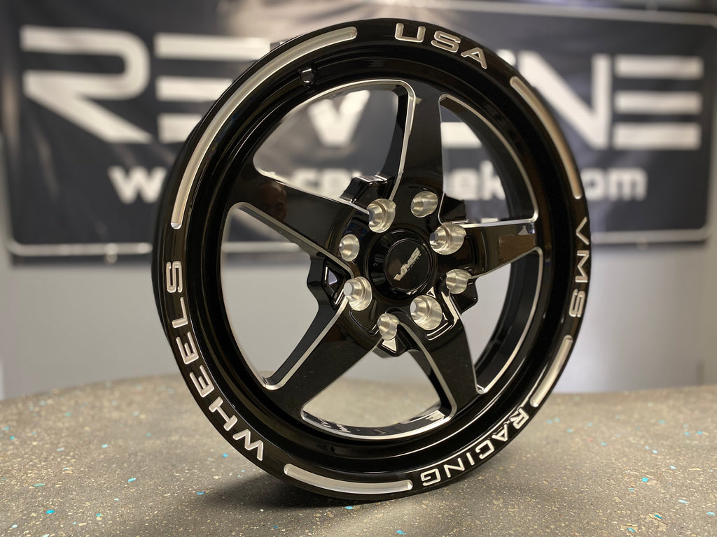 VMS RACING 5 SPOKE REAR DRAG RACE 4 LUG WHEEL 15X3.5 4X100/114.3 10 OF ...
